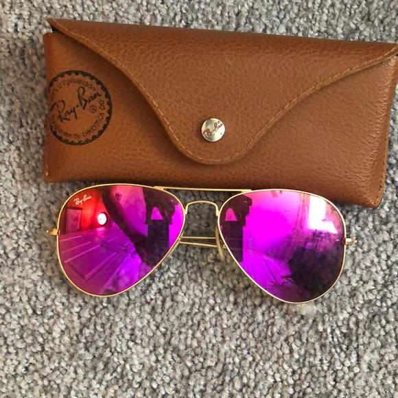 Ray-Ban | Accessories | Ray Ban Purple Lens Aviators | Poshmark